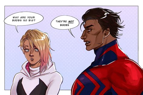 Spider Gwen Gwen Stacy Miguel Ohara And Spider Man Marvel And 3 More Drawn By Nakariiale