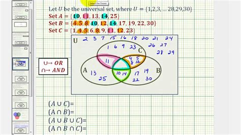 Ex Find Intersections And Unions Of Three Sets Using A Venn Diagram