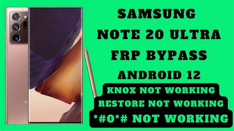 Samsung Galaxy Note Ultra Frp Bypass Android Youtube