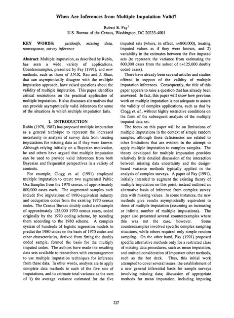pdf when are inferences from multiple imputation valid