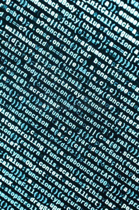 javascript functions variables objects monitor closeup of function source code stock