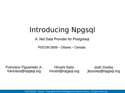 PDF Npgsql PGCon Describes The Entity Data Model Incl