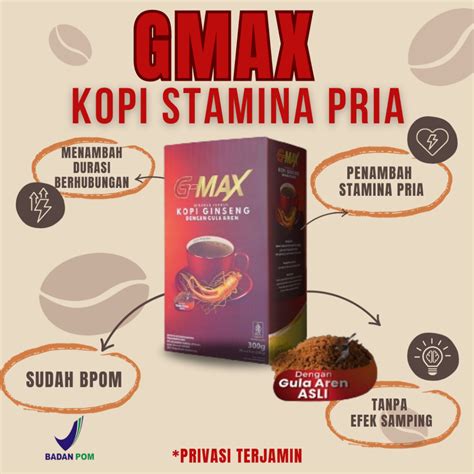 Jual Kopi Gmax Kopi Stamina Pria Dewasa Tahan Lama Original Bpom Shopee Indonesia