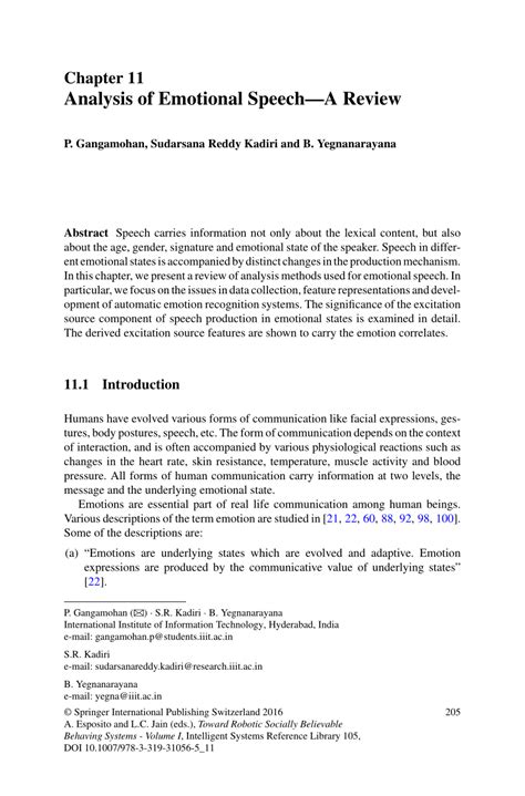 pdf analysis of emotional speech—a review