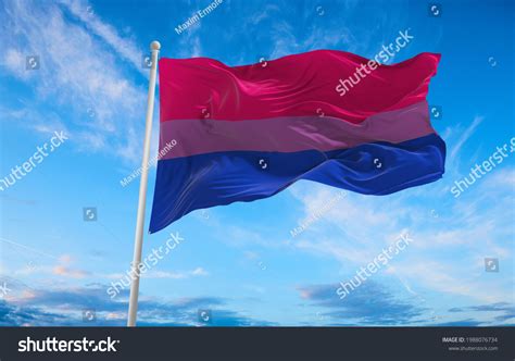 Bisexual Pride Flag Waving Wind Cloudy Stock Illustration 1988076734 Shutterstock