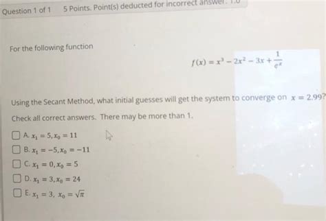 solved for the following function f x x3−2x2−3x ex1 using