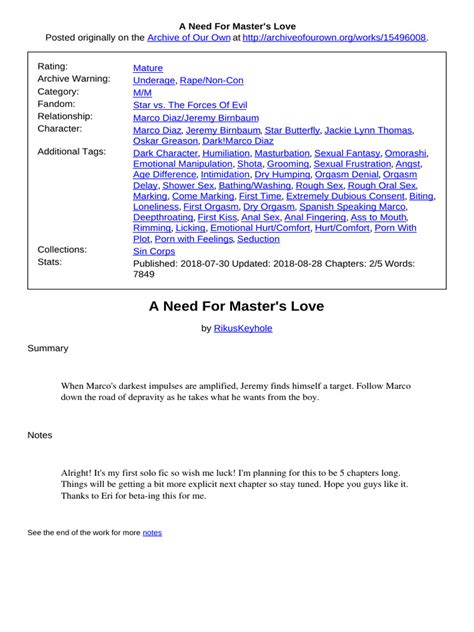 A Need For Masters Love Pdf Orgasm