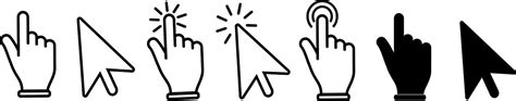Computer Mouse Click Cursor Icon Arrow Outline Mouse Vector Arrow