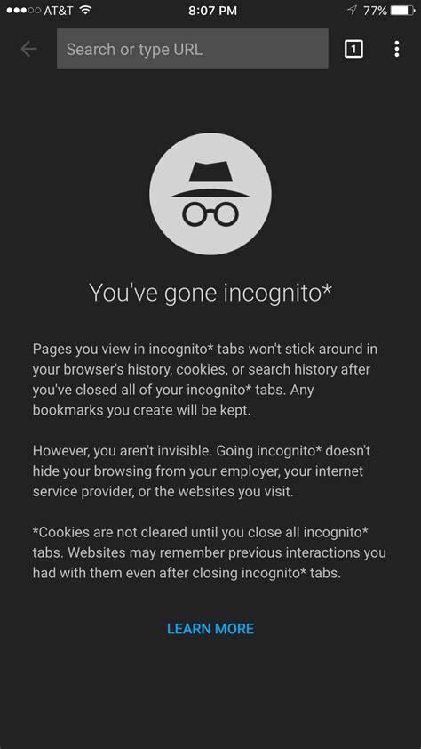 Activating Incognito Mode In The Chrome IOS App