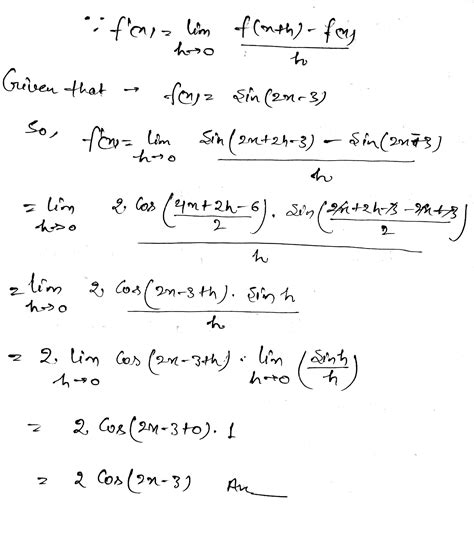 Differentiate The Following From First Principle Sin 2x 3
