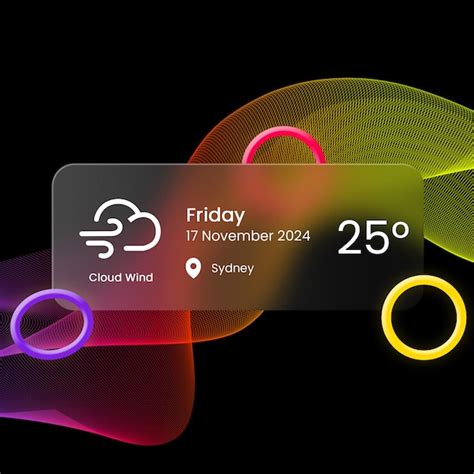 Premium PSD Glassmorphism Weather Widget Ui Glass Design