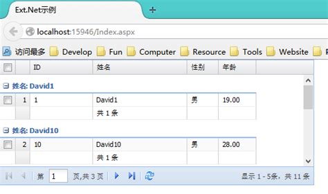 Ext Net学习笔记05Ext Net GridPanel的用法包含FilterSorterGrouping汇总