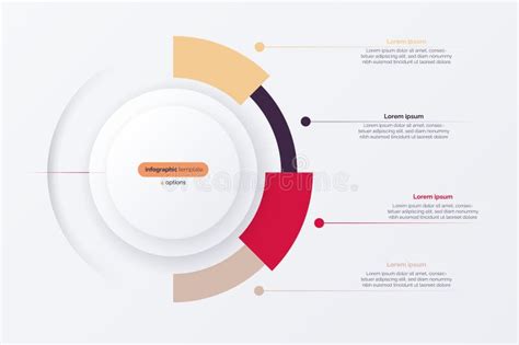 Four Option Circle Infographic Diagram Vector Illustration Stock