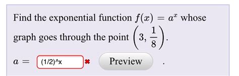 solved find the exponential function f x a whose graph
