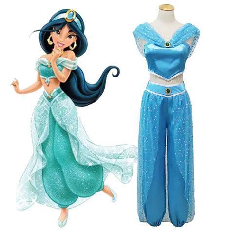 Deluxe Jasmine Costume For Women Teen Girls Alibaba Jasmine Cosplay Sparkling Arabian Princess