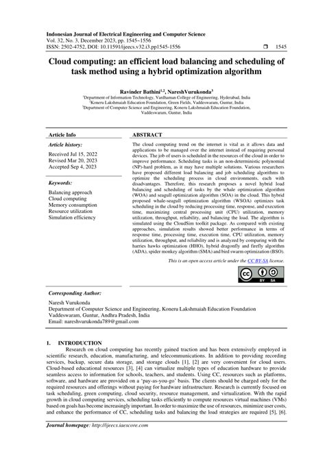 pdf cloud computing an efficient load balancing and scheduling of task method using a hybrid