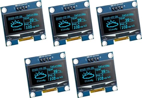 Hosyond 5 Pcs 1 3 Inch IIC I2C OLED Module Display Board 128x64 Pixel