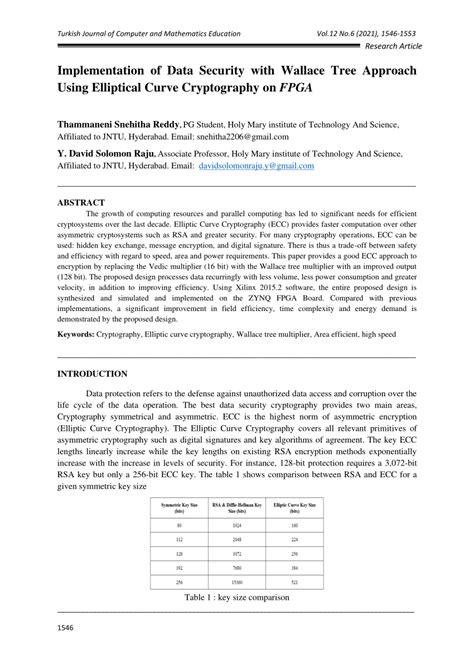 pdf implementation of data security with wallace tree approach using elliptical curve