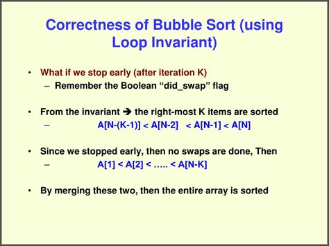 ppt analysis of bubble sort and loop invariant powerpoint presentation id 3225183