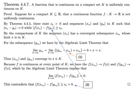 Real Analysis Understanding The Proof Of If F Is Continuous On A