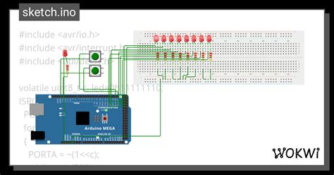 running led 2 wokwi esp32 stm32 arduino simulator