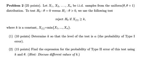 solved problem 2 25 points let x1 x2 … xn be i i d