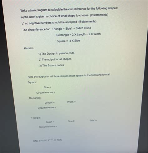 solved write a java program to calculate the circumference