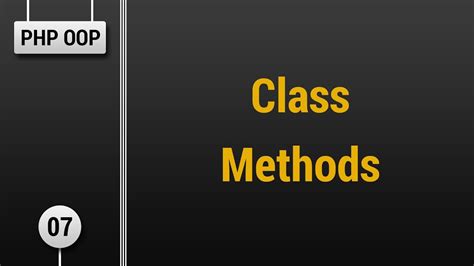 learn object oriented php 07 class methods youtube