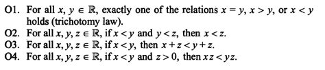 solved 3 prove using only axioms that if x y e r then 1 1 y
