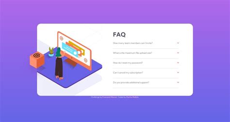 frontend mentor responsive faq accordion card using react tailwind and typescript coding
