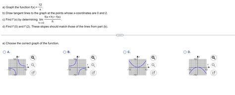 solved a graph the function f x x12 b draw tangent lines