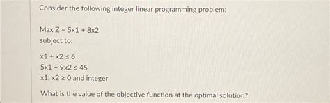 solved consider the following integer linear programming