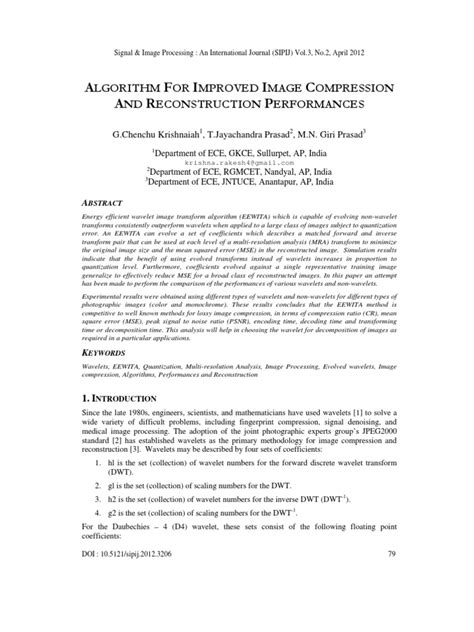pdf algorithm for improved image compression and reconstruction performances dokumen tips