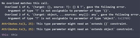 Typescript No Overload Matches My Object Assign Call How Can I