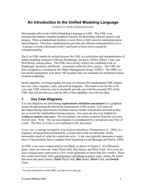 an introduction to the unified modeling language