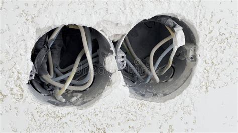 Places For Installing Electrical Outlets Or Switches Stock Photo