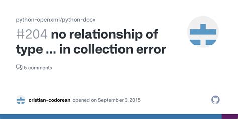 no relationship of type in collection error · issue 204 · python openxml python docx · github