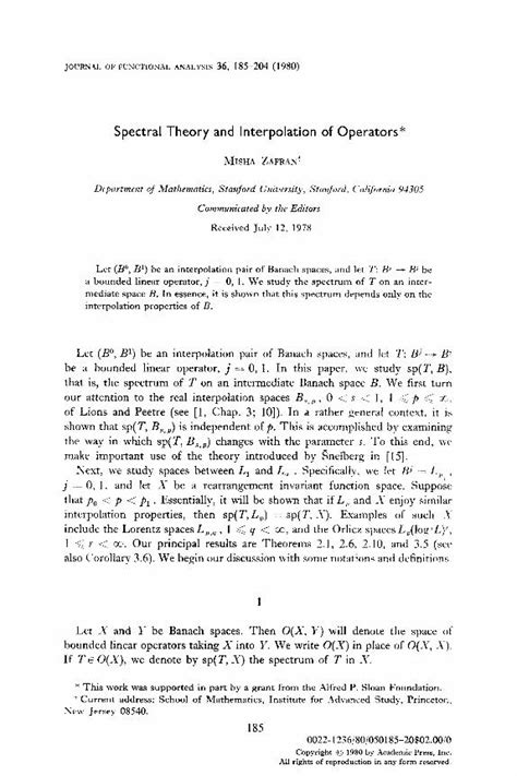 pdf spectral theory and interpolation of operators spectral theory and interpolation of