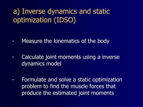 ppt the inverse dynamics optimal control method to estimate muscle forces in musculoskeletal