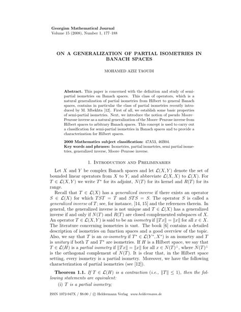 pdf on a generalization of partial isometries in banach spaces