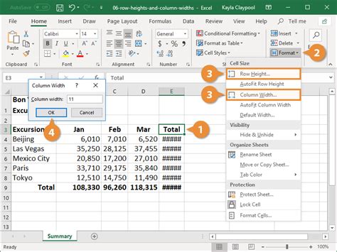 AutoFit In Excel CustomGuide
