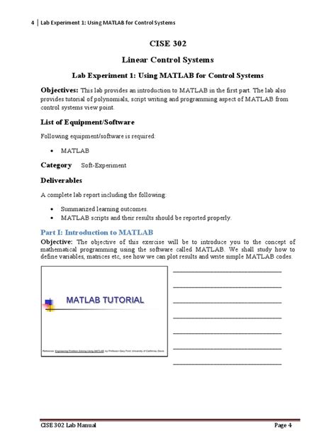 cise 302 linear control systems lab manual 1 download free pdf matrix mathematics matlab