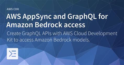 AWS CDK AppSync GraphQL API for Amazon Bedrock Sebastian Müller