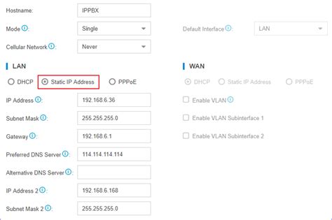 Configure Static IP Address