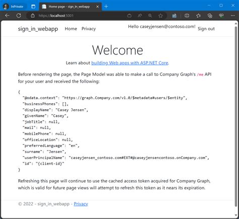 快速入门：从 asp core web 应用将用户登录并调用 microsoft graph api microsoft entra microsoft learn