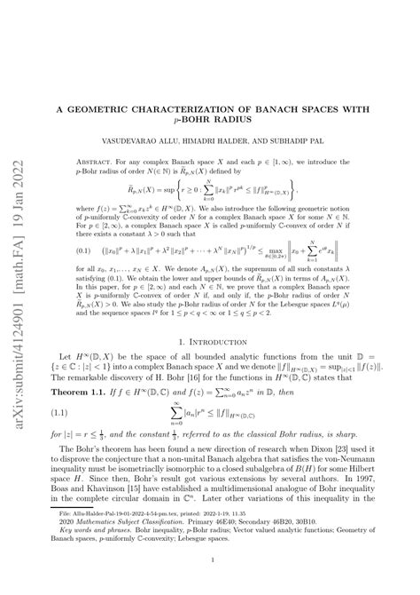 pdf a geometric characterization of banach spaces with p bohr radius