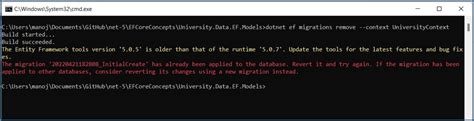 the code blogger how to unapply the last ef core migration