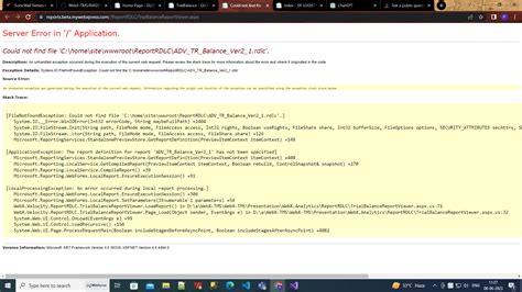 C Could Not Find File C Home Site Wwwroot ReportRDLC ADV TR