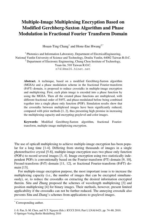 pdf multiple image multiplexing encryption based on modified gerchberg saxton algorithm and