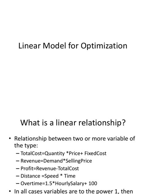 linear model for optimization pdf mathematical optimization applied mathematics